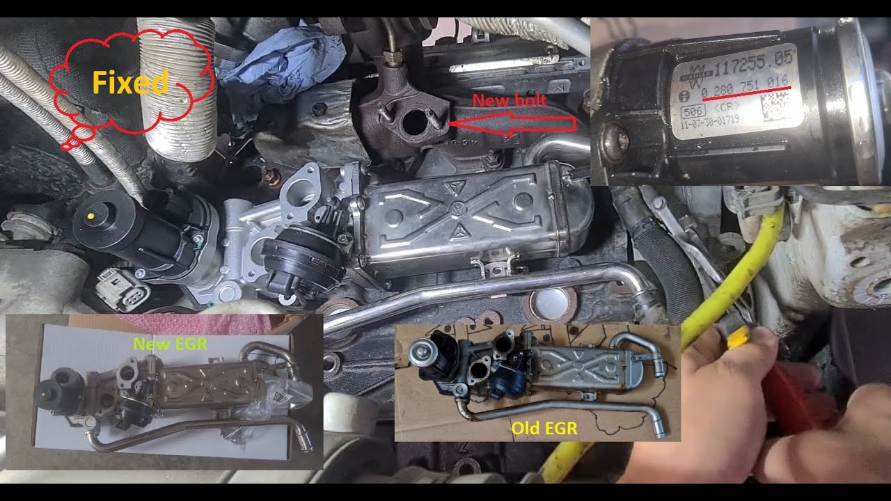 Seat Ibiza 1.6TDI CAYC DTC P0403 - EGR install - ЕГР удаление - AGR - Broken bolt replaced ...