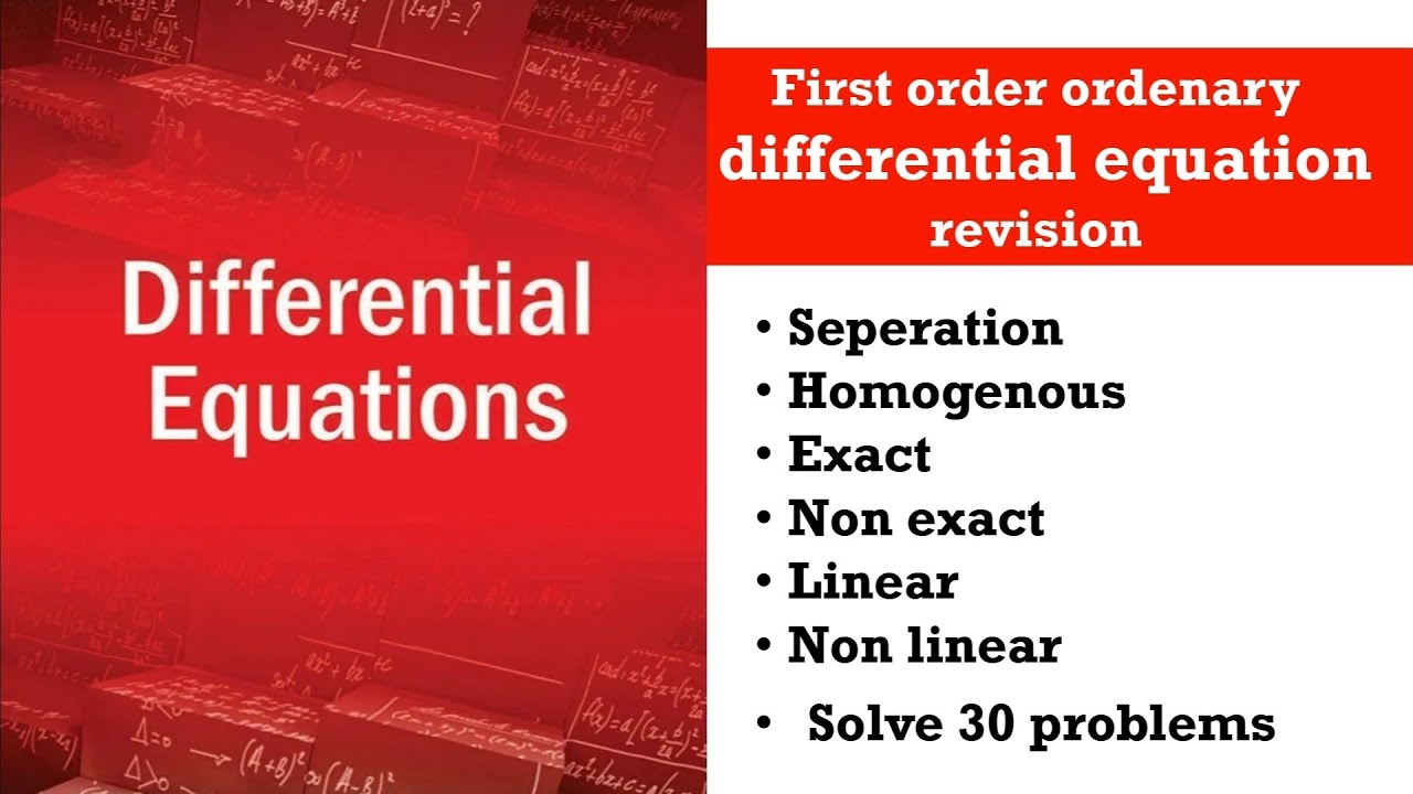 First order differential equation revision - YouTube