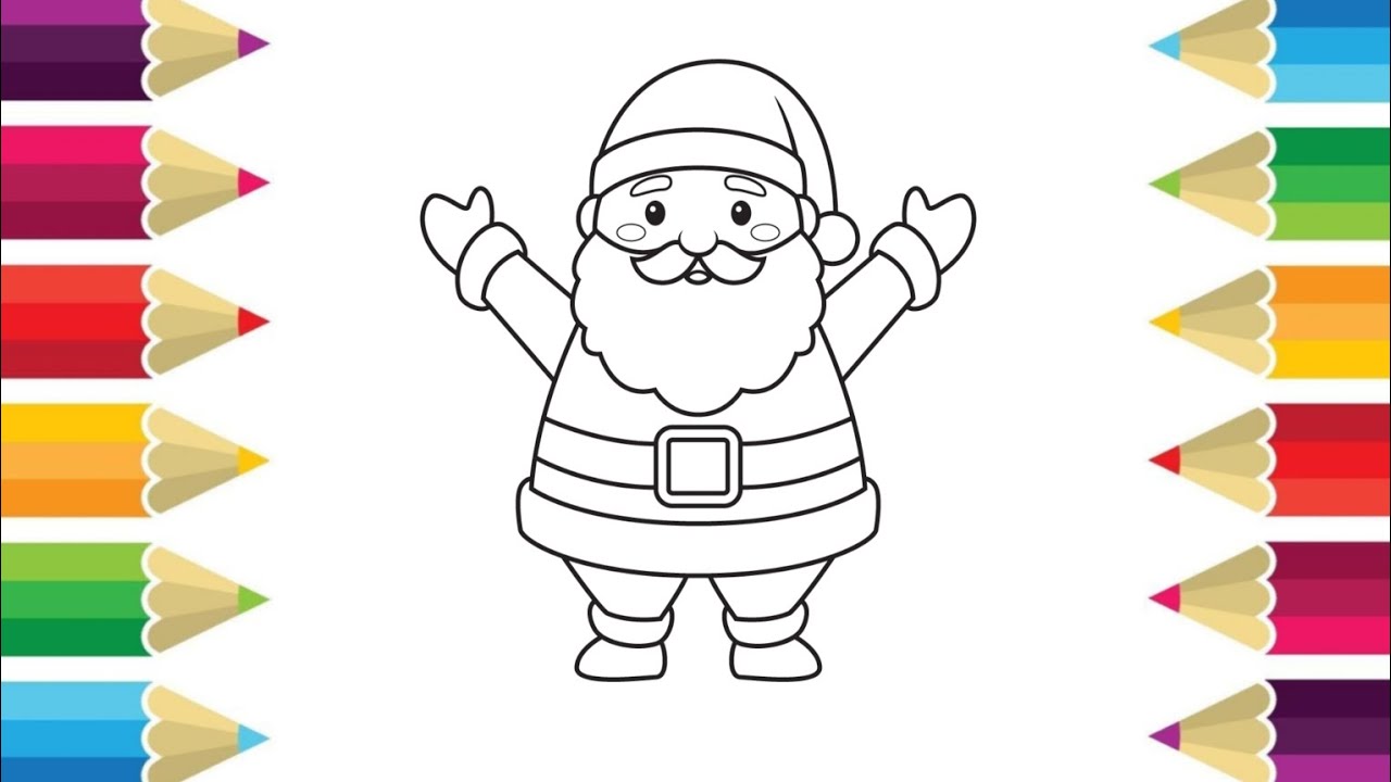how to draw santa Claus 🤶 how to colour clause 🤶🎅kids drawing 🤣kids ...