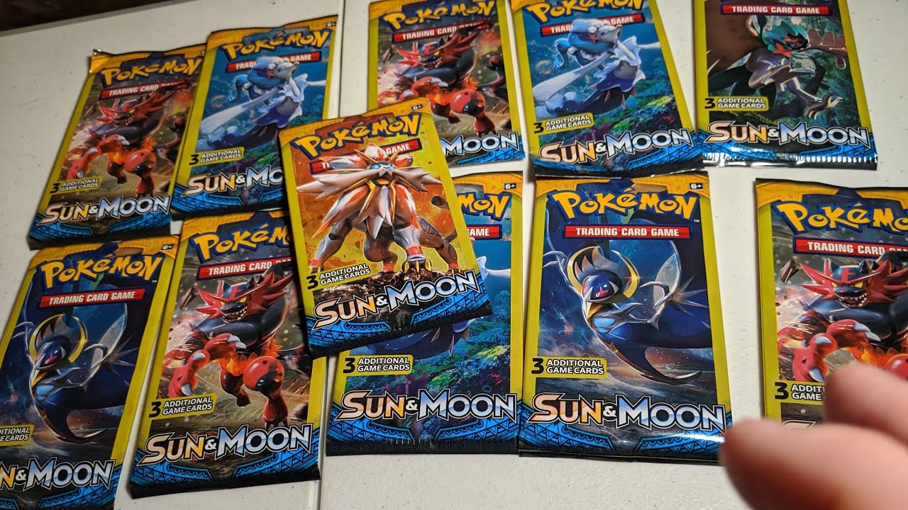 Opening 11 sun and moon Dollar tree packs - YouTube