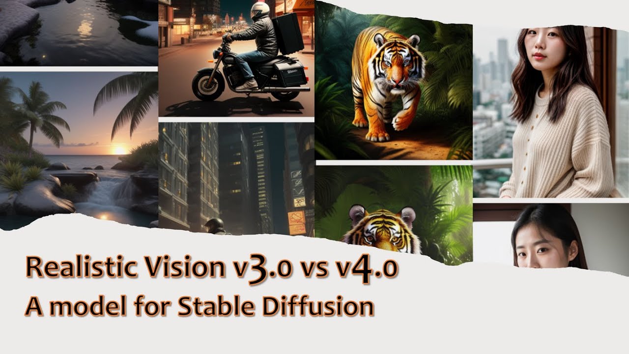 Stable Diffusion 모델 Realistic Vision 3.0과 4.0 결과 비교 - YouTube