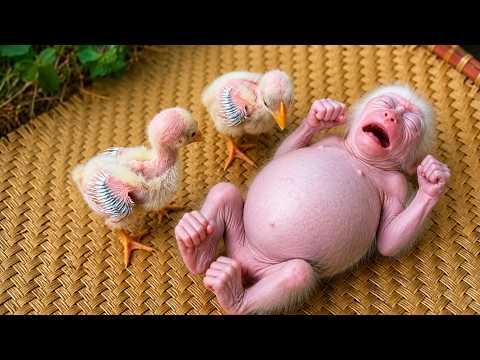 Newborn Baby Monkey's Belly Grew Overnight!