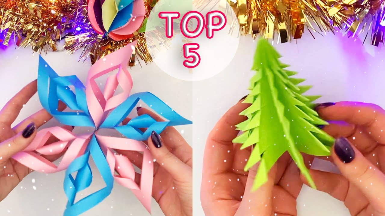 5 DIY Easy Paper Crafts IDEAS New Year's decor 2021 - Paper Tricks ...