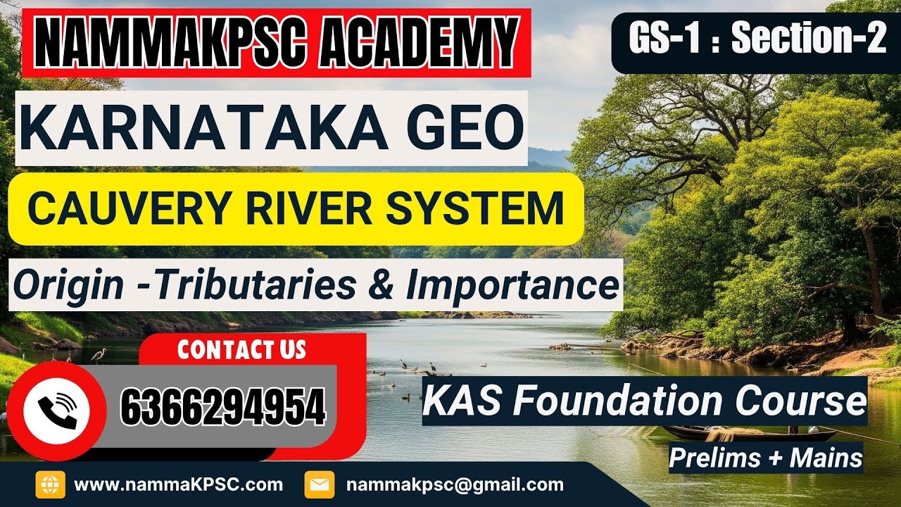[Karnataka Geography]Cauvery River System | Origin, Tributaries ...