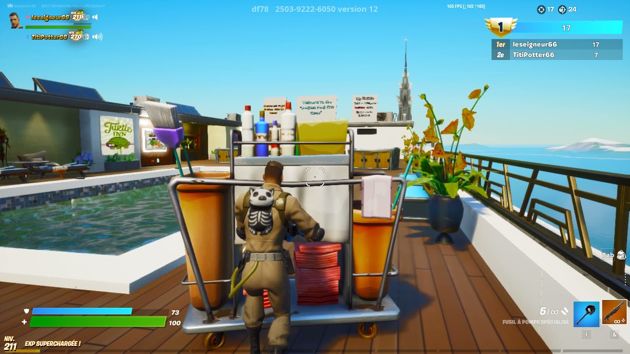 Fortnite partie deepest pool: gun game - YouTube