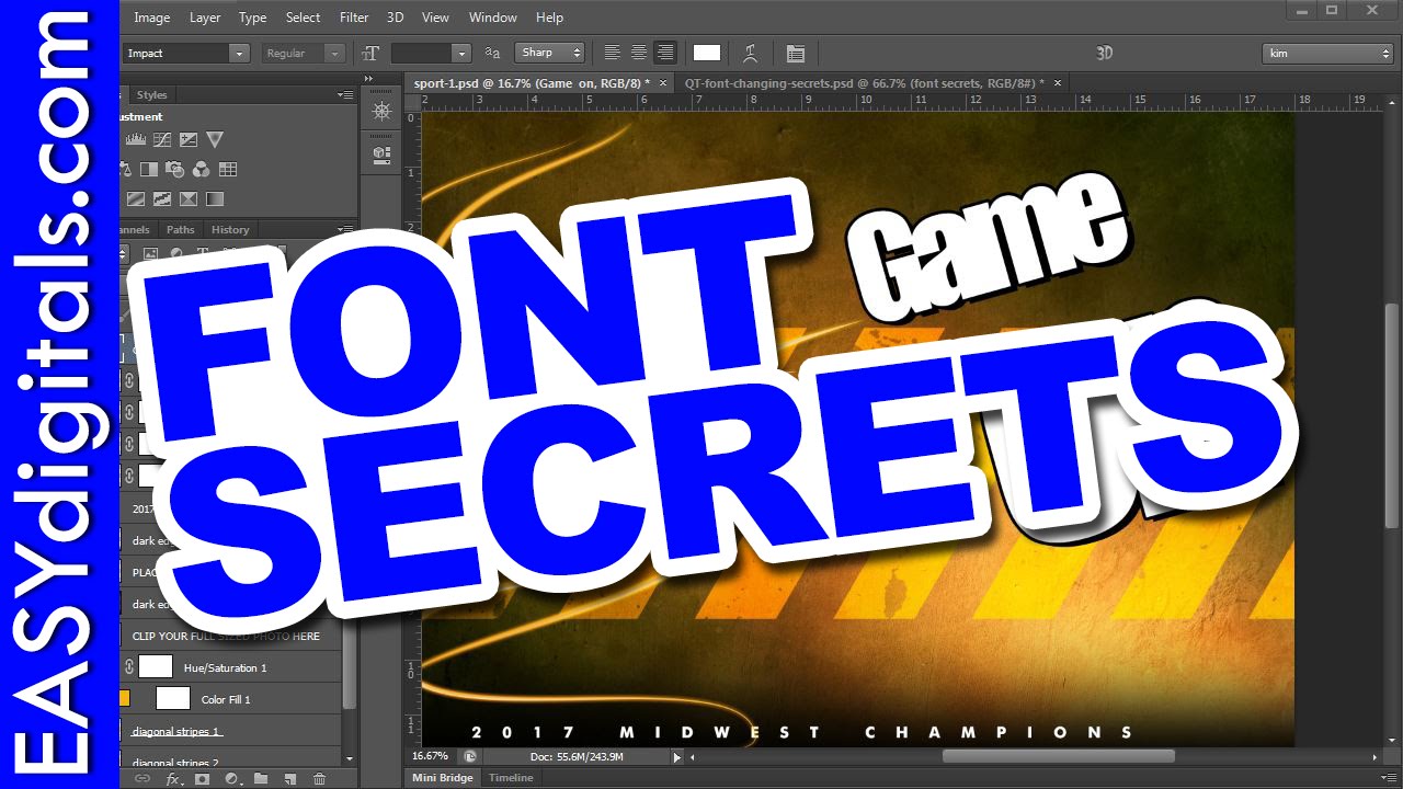 Photoshop Quick Tip: Time Saving Font Secrets - YouTube
