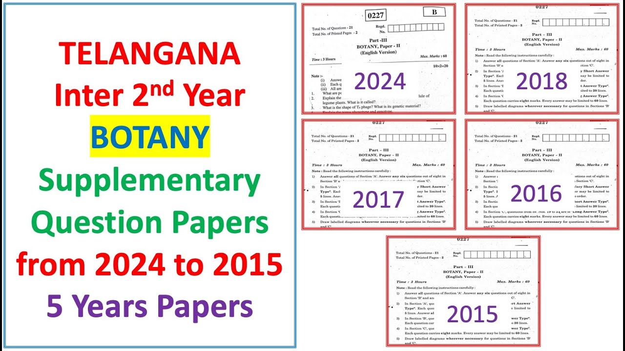 Telangana TS Inter 2nd Year Botany 2024 - 2015 May 5 years ...
