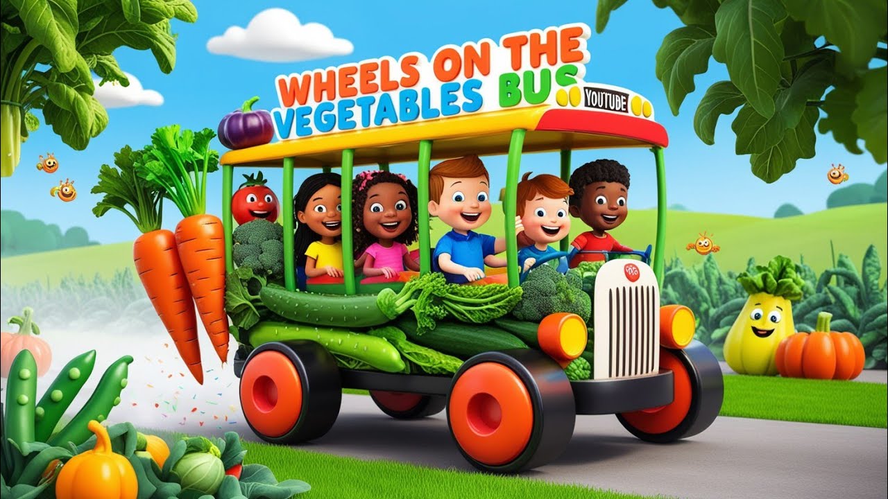 "🎶 Wheels on the Veggie Bus: Sing Along to Fun Nursery Rhymes for Kids ...
