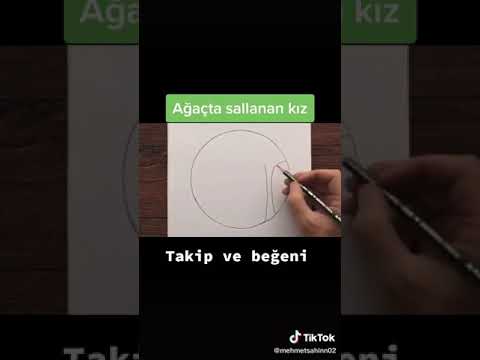 Ağacda sallanan qız #qız #ağac #resm #rəsm #çəkmək