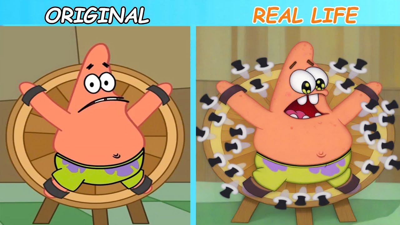 SpongeBob - Patrick Is Spinning | SpongeBob Original vs Real life | SpongeBob Animation # ...