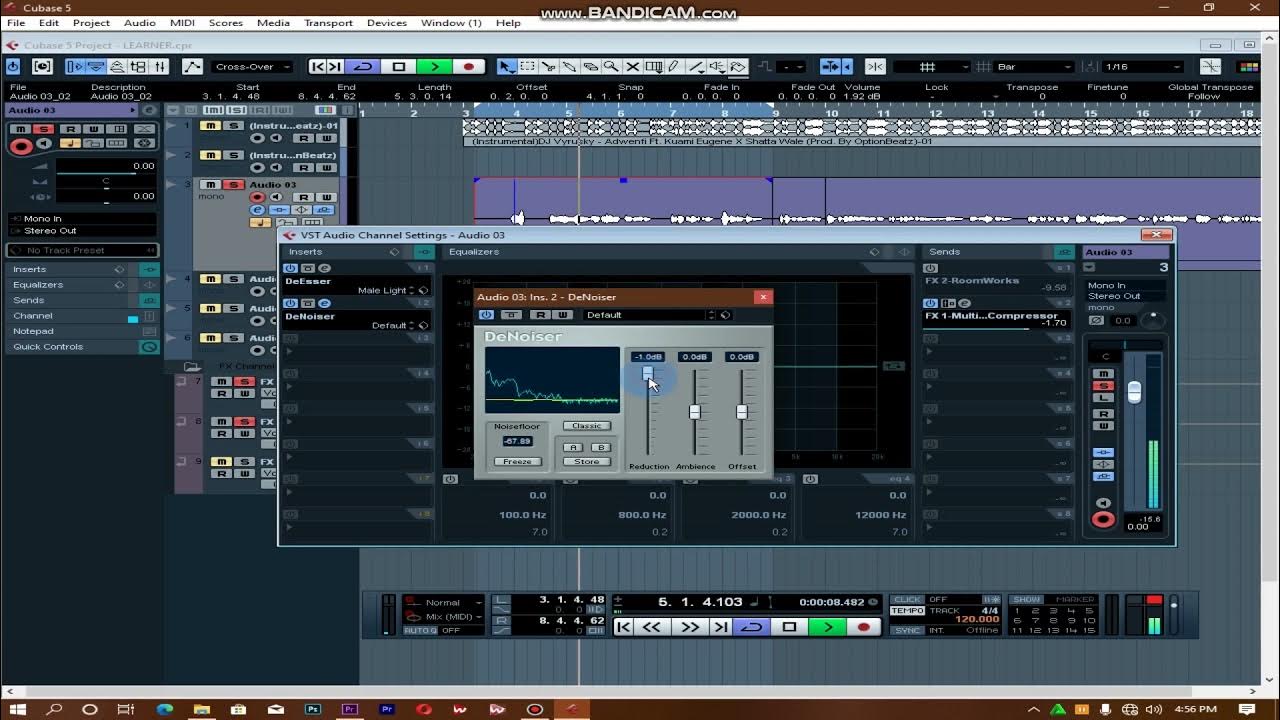 CUBASE 5 TUTORIAL 5 : How to Remove Noise From Vocal (1) - YouTube