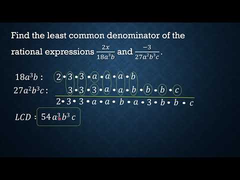 Finding the Least Common Denominator of Two or More Rational ...