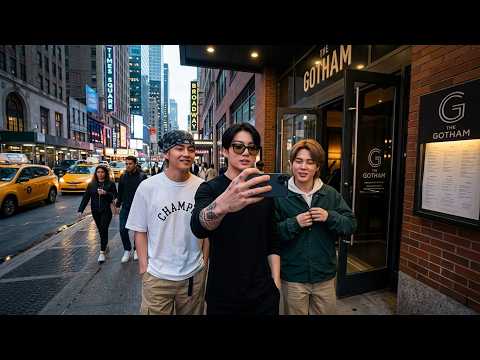 Taehyung Shares a Simple Moment with BTS Members Eating Together in New York