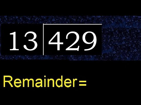 Divide 429 by 13 , remainder . Division with 2 Digit Divisors . How to ...