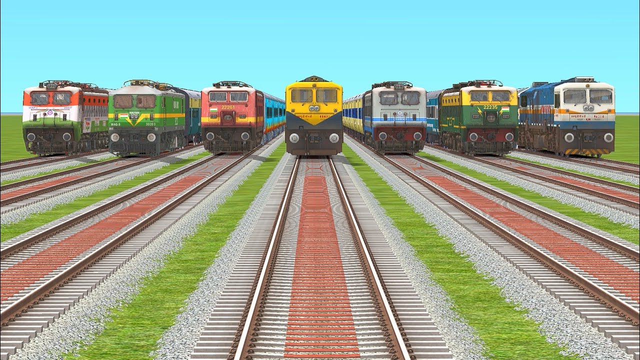 7 TRAIN CROSSING ON RED BRANCHED RAILROAD | Hamsafar Express | Train ...