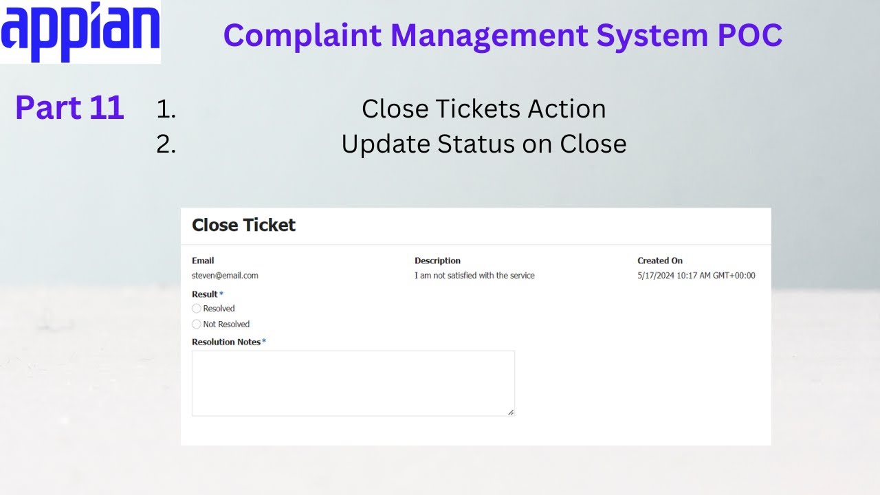 11. Close Ticket action | Close tickets and update status - YouTube