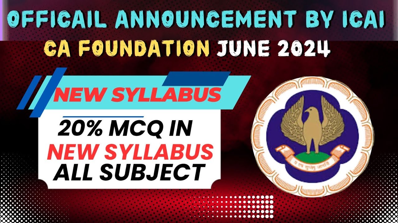 Great | Official Announcement by ICAI New syllabus 20% MCQ In All ...