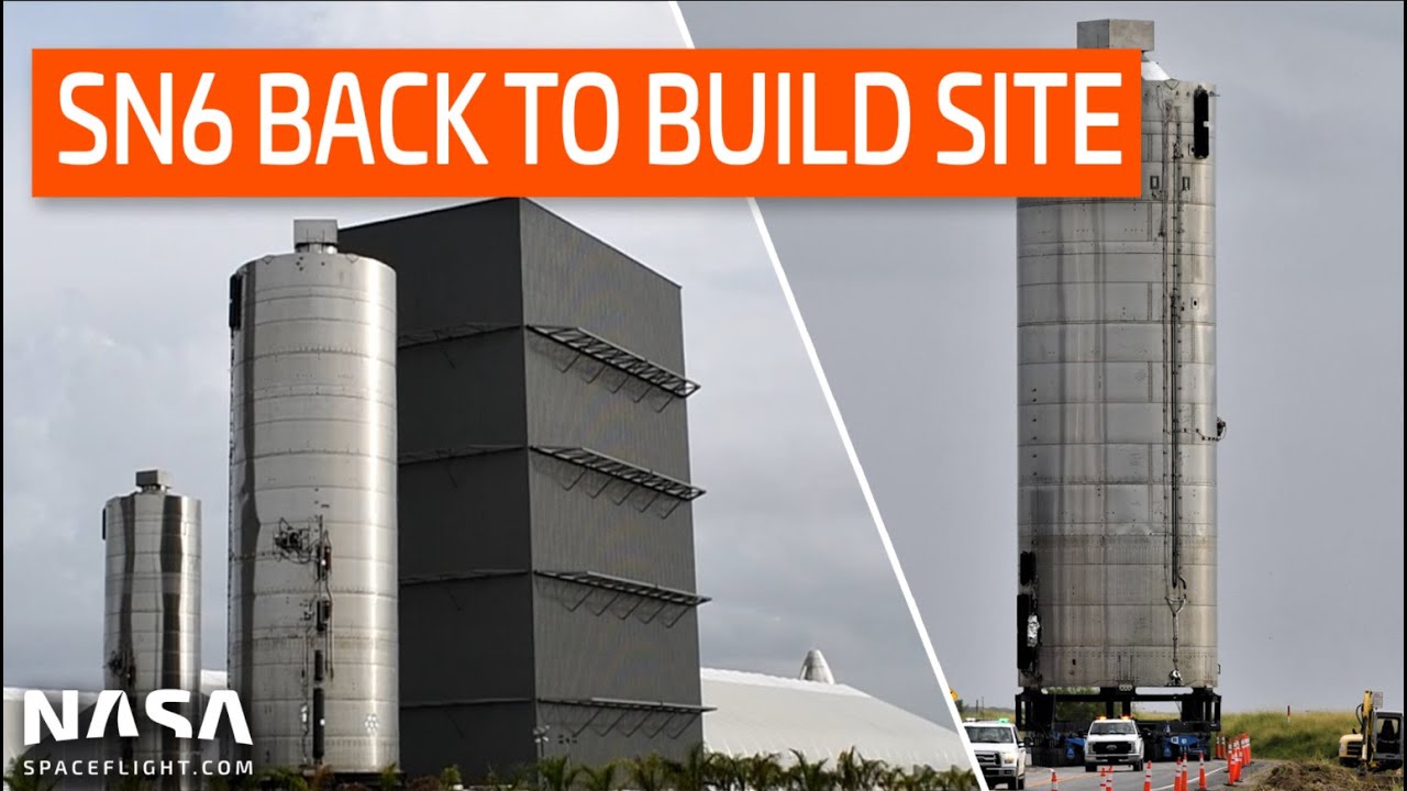 SpaceX Boca Chica - SN6 Rolled Back To Build Site - YouTube