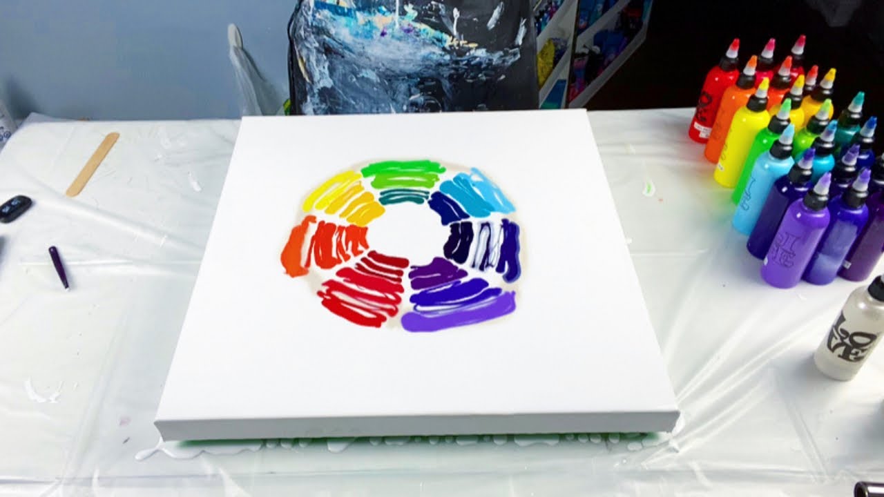 # 286 - AMAZING RAINBOW 🌈 Circle Dutch Pour | Acrylic Pour Painting ...