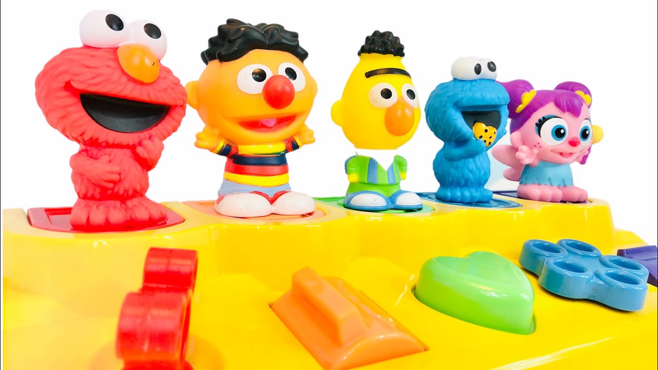 Learning SHAPES Sesame Street Surprises Eggs Pop-Up FUN - YouTube