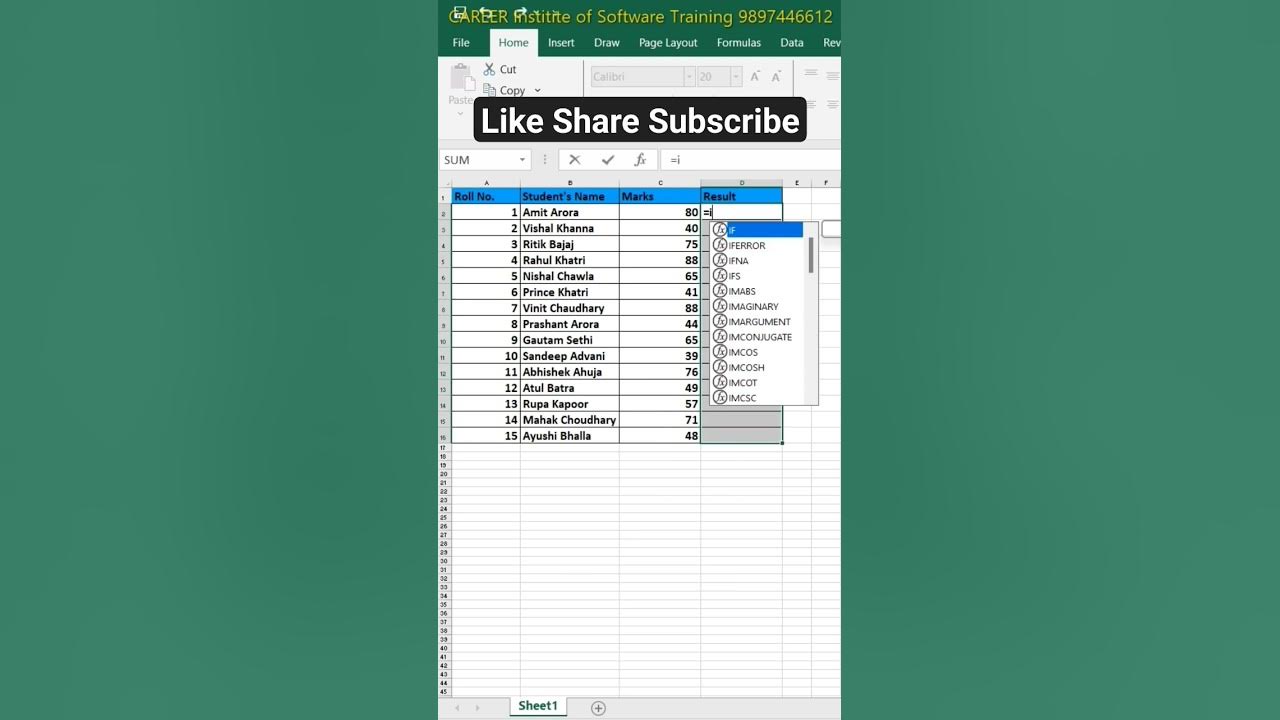 How To Set Pass Fail In Excel Shortsfeed Shorts Viral Viralvideo Trending Excel Exceltips