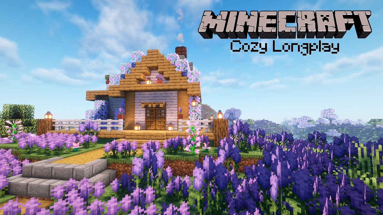 Minecraft Cozy Longplay - Lavender Field - Cute Cottage (No Commentary ...