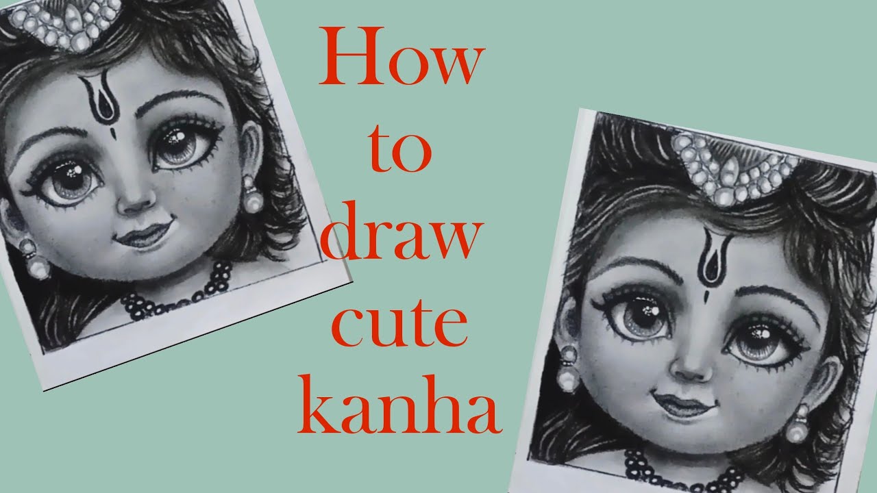 How to draw cute kanhaiya // little kanha drawing // pencil drawing ...