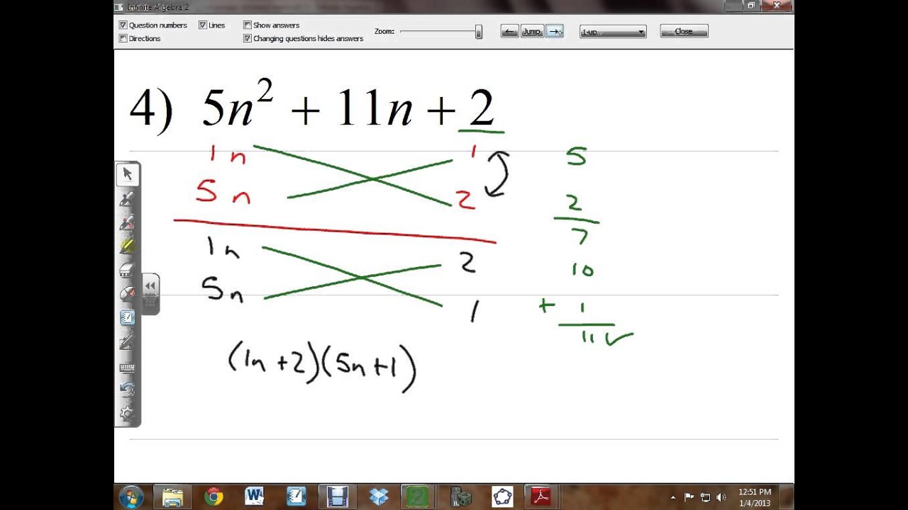 Factoring Using Chinese Method 2 - YouTube