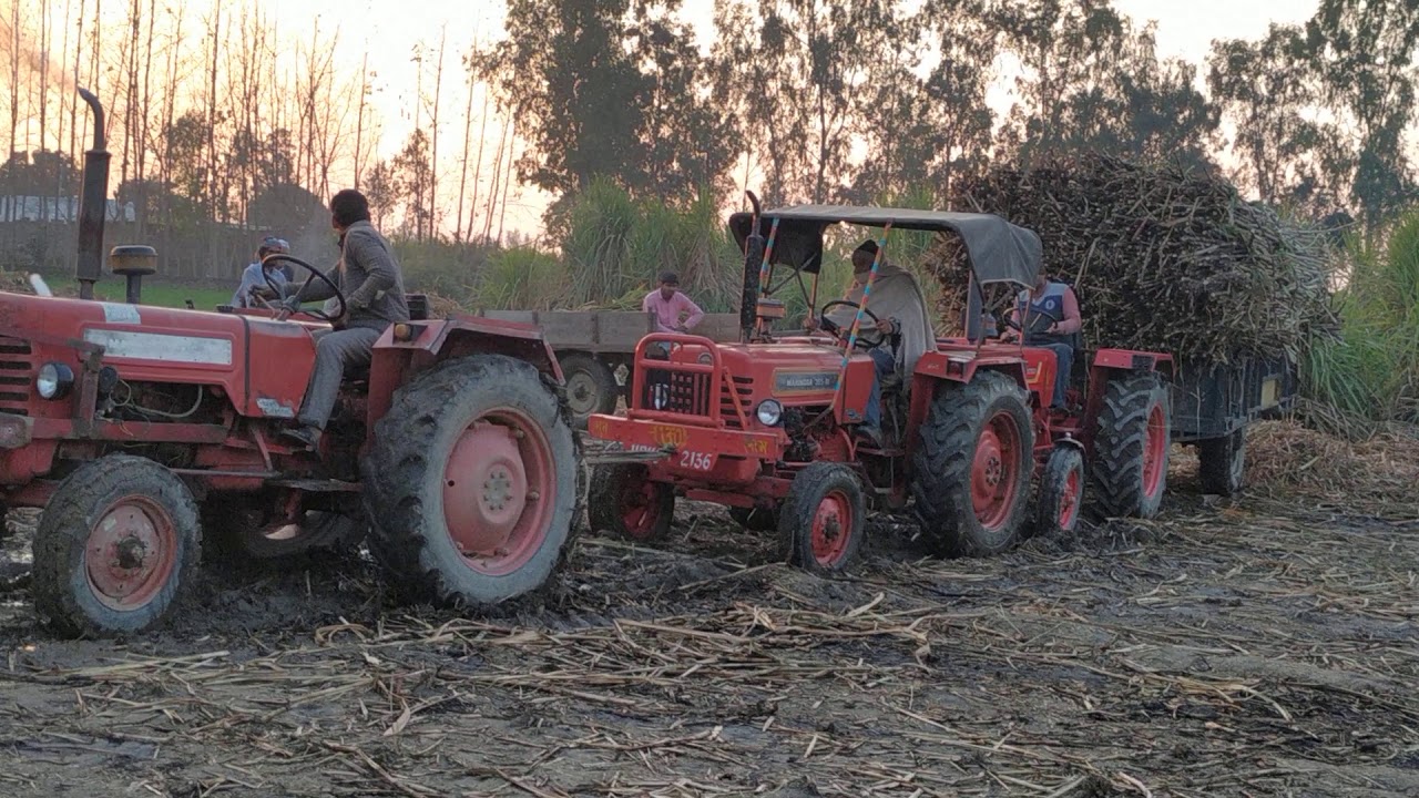 Full loaded trali .tractor power - YouTube