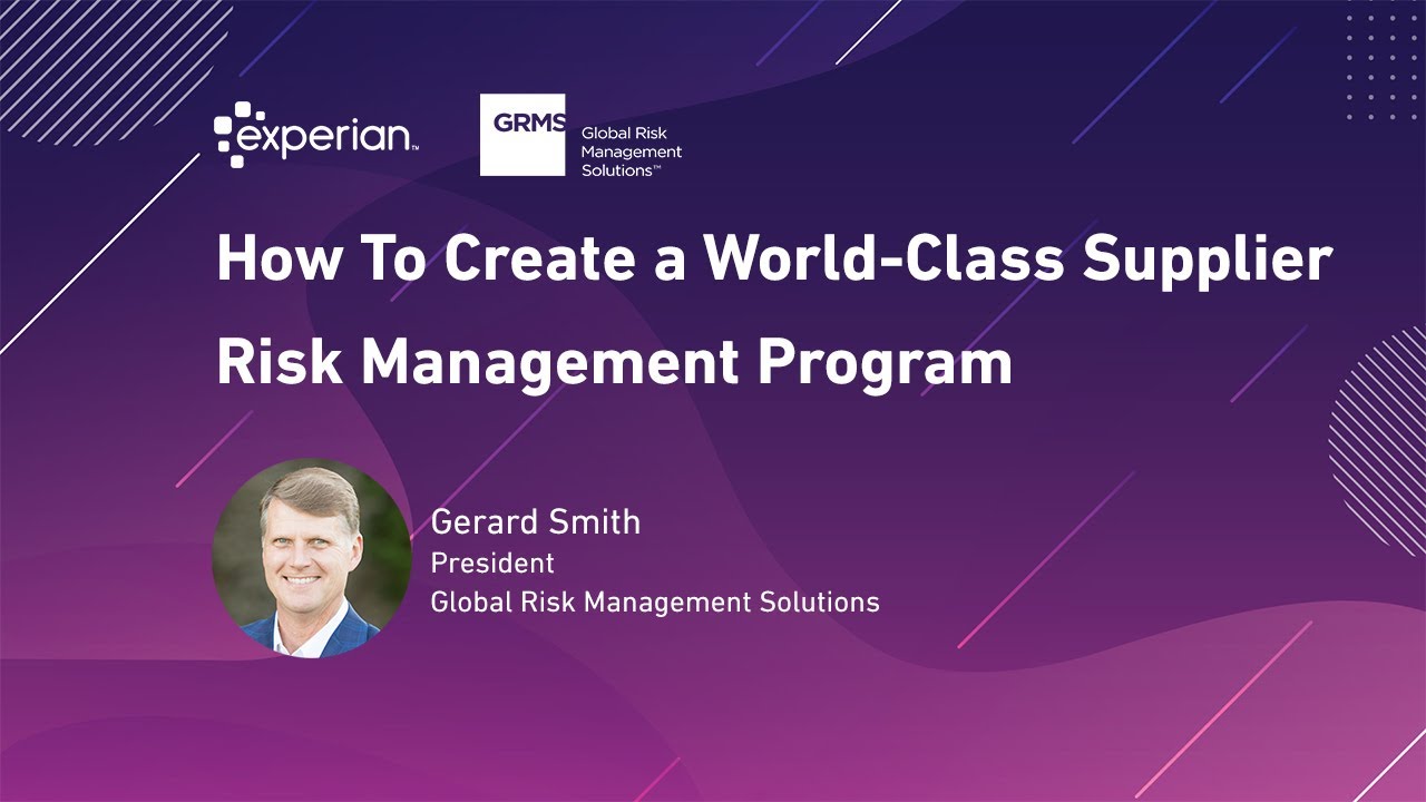 How to Create a World-Class Supplier Risk Management Program - YouTube