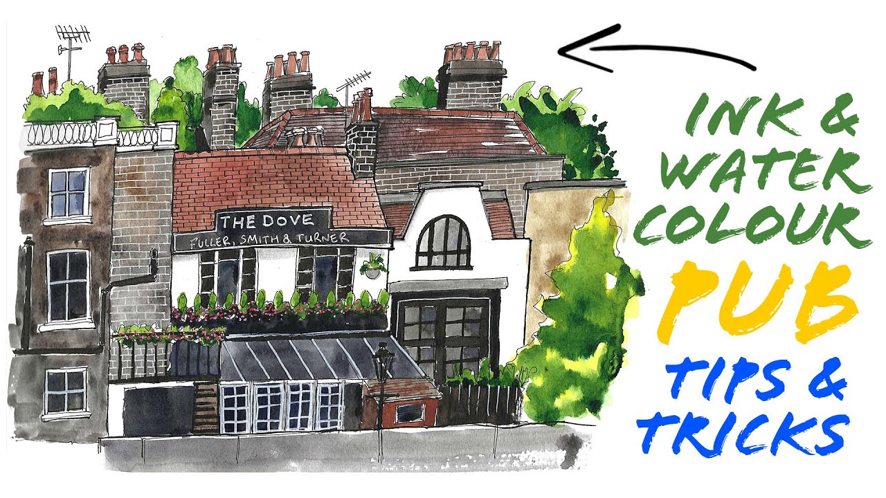 Tips & Tricks You Can Use in Your Ink & Watercolour Illustrations - YouTube