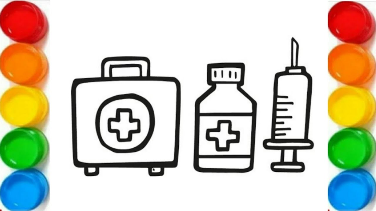 How to draw cute Medical kit for kids/ #medicalkit #doctor #hospital # ...