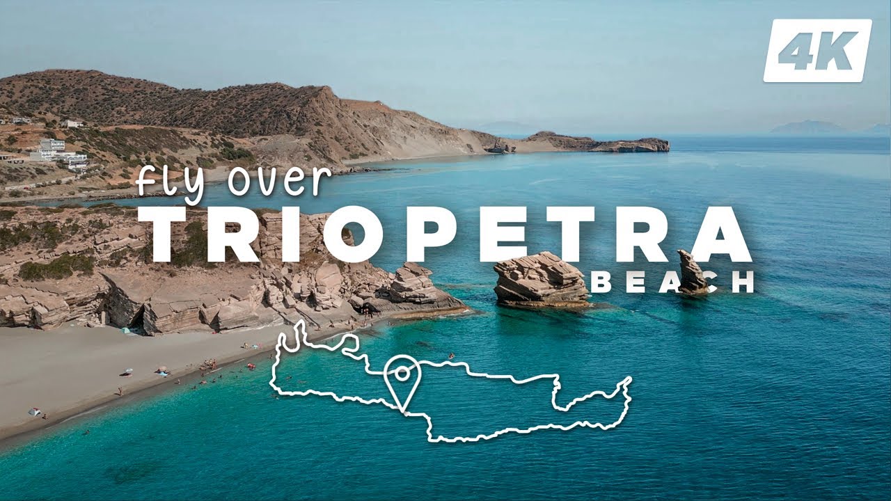 Triopetra Beach in 4K – Aerial Drone Footage of Calm Waters & Iconic ...