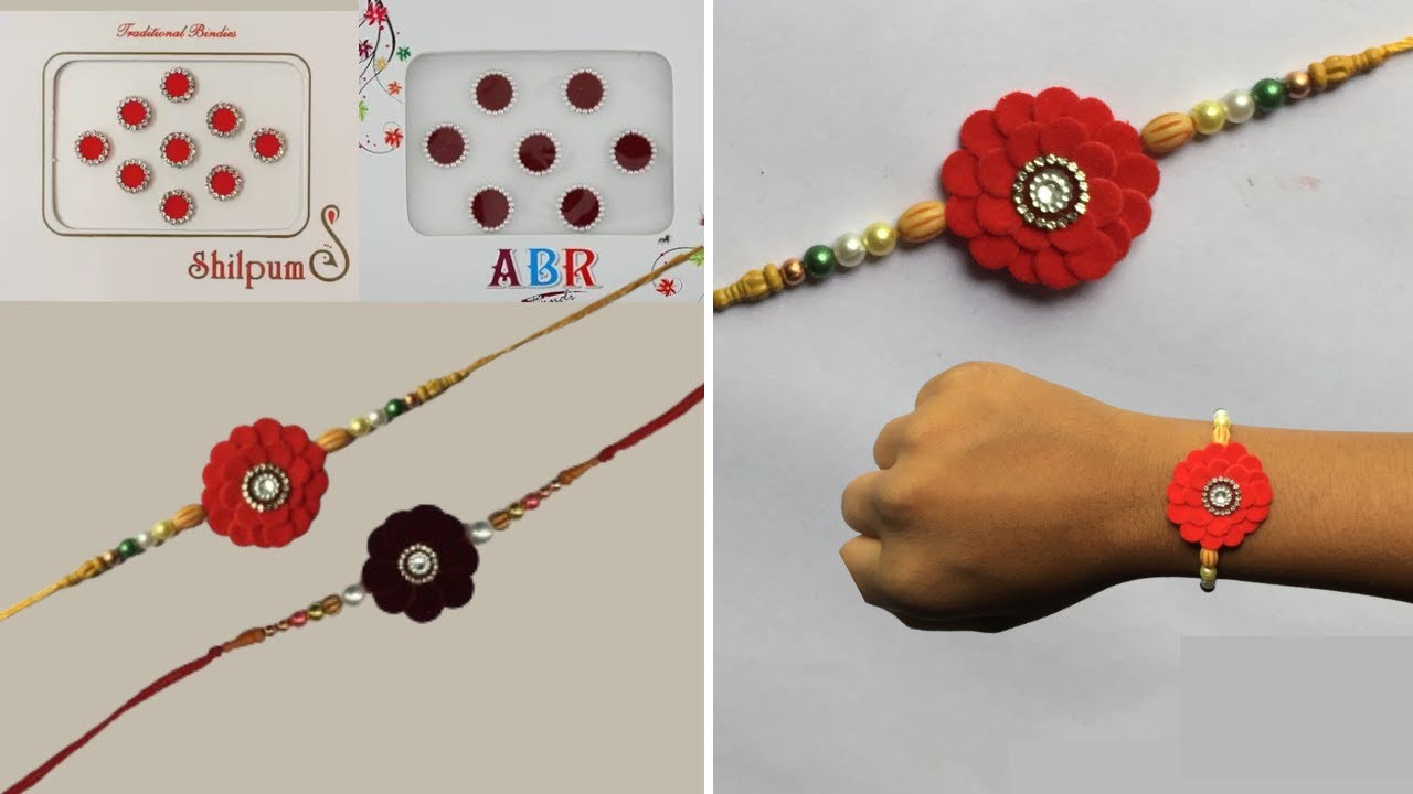 DIY Bindi Rakhi : A Simple & Elegant Rakhi ideas || Unique Rakhi Design ...