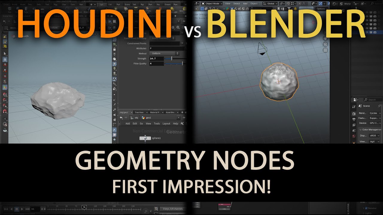 Houdini (NEWBIE) vs Blender - Geometry Nodes First Impressions - YouTube