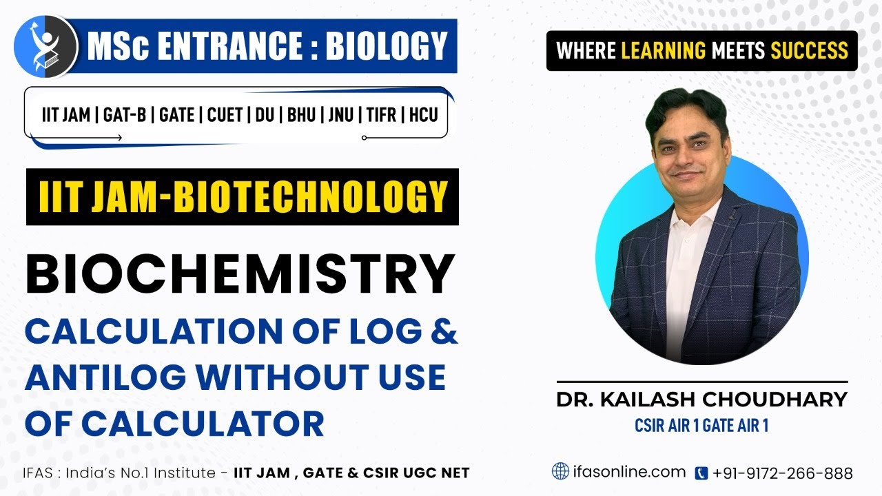 BIOCHEMISTRY: CALCULATION OF LOG AND ANTILOG WITHOUT USE OF CALCULATOR ...