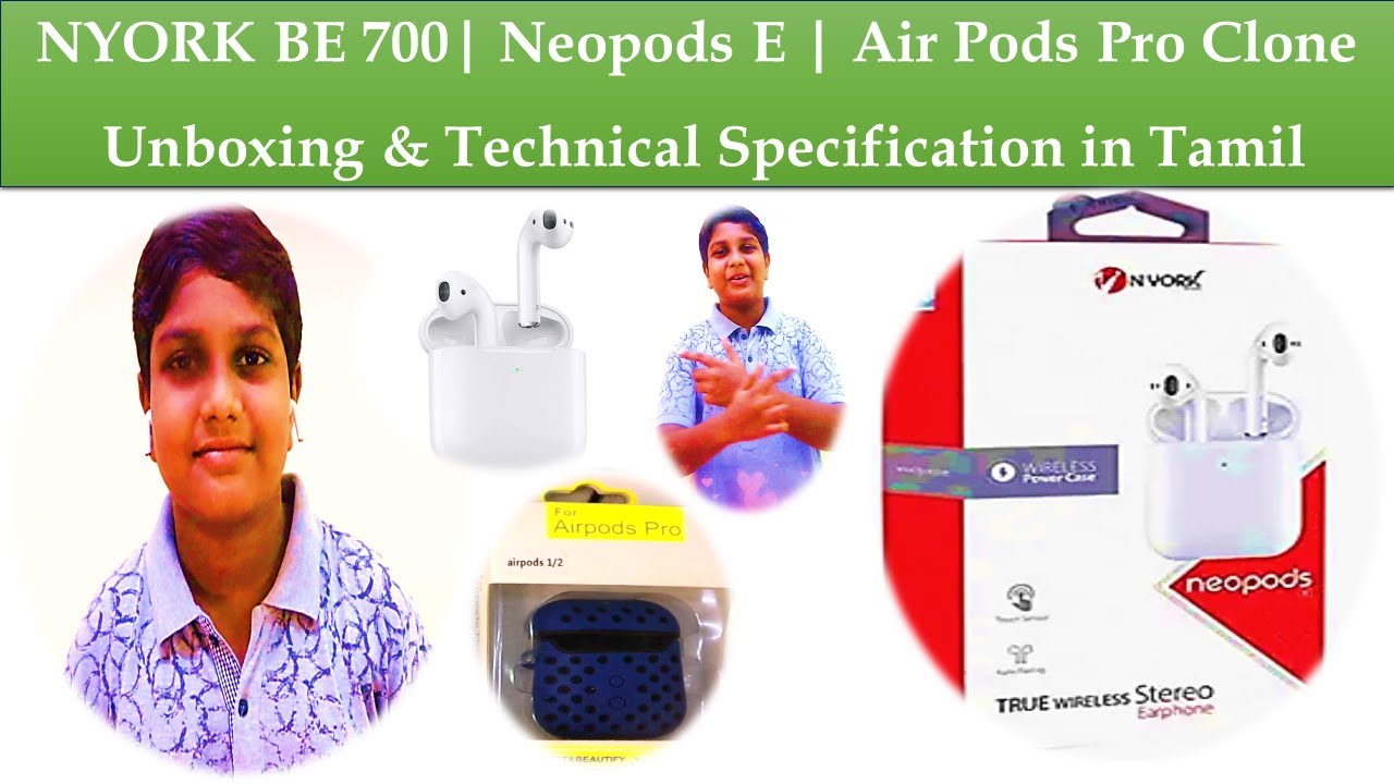 🎧NYORK BE 700| Bluetooth Stereo Neopods | Air Pods Case | Unboxing ...