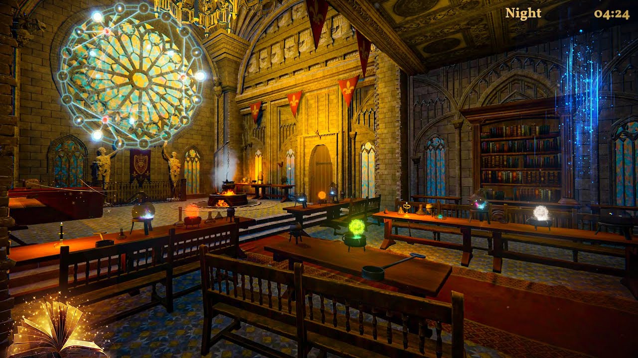 Wizard’s Study Room | Eternal Cycle of Day & Night – Enchanted Witchcraft Potion Classroom ...