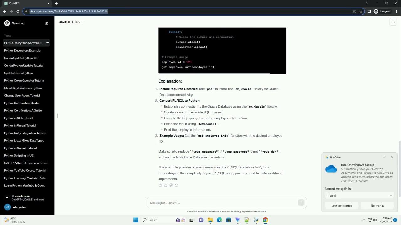 convert pl sql to python - YouTube