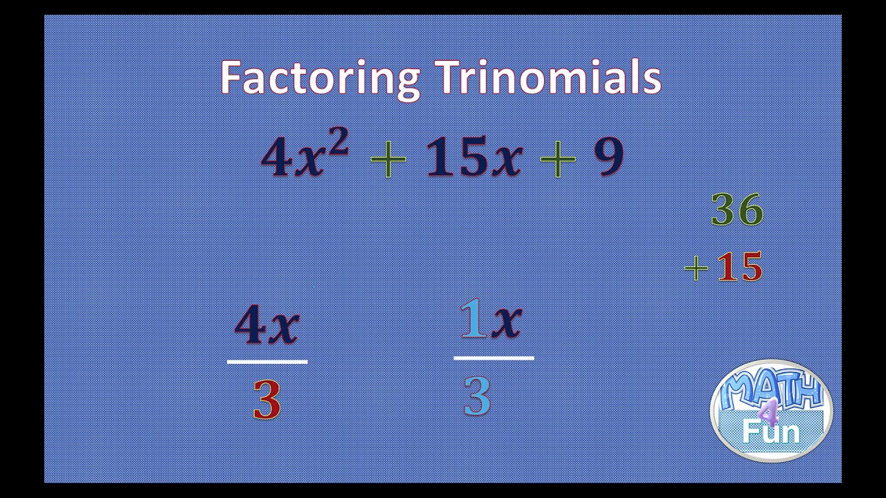 Factoring Trinomials Fast Trick YouTube Factoring Trinomials Fast Trick YouTube