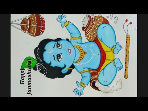 Gokulashtami/Janmashtami special How to draw a beautiful & cute ...