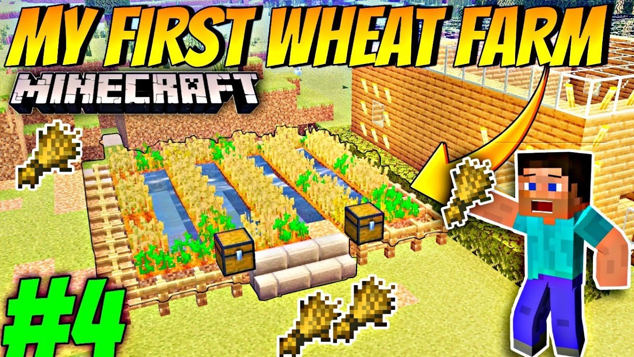 MAKING OF MY FIRST WHEAT FARM IN MINECRAFT | MINECRAFT GAMEPLAY #4 ...