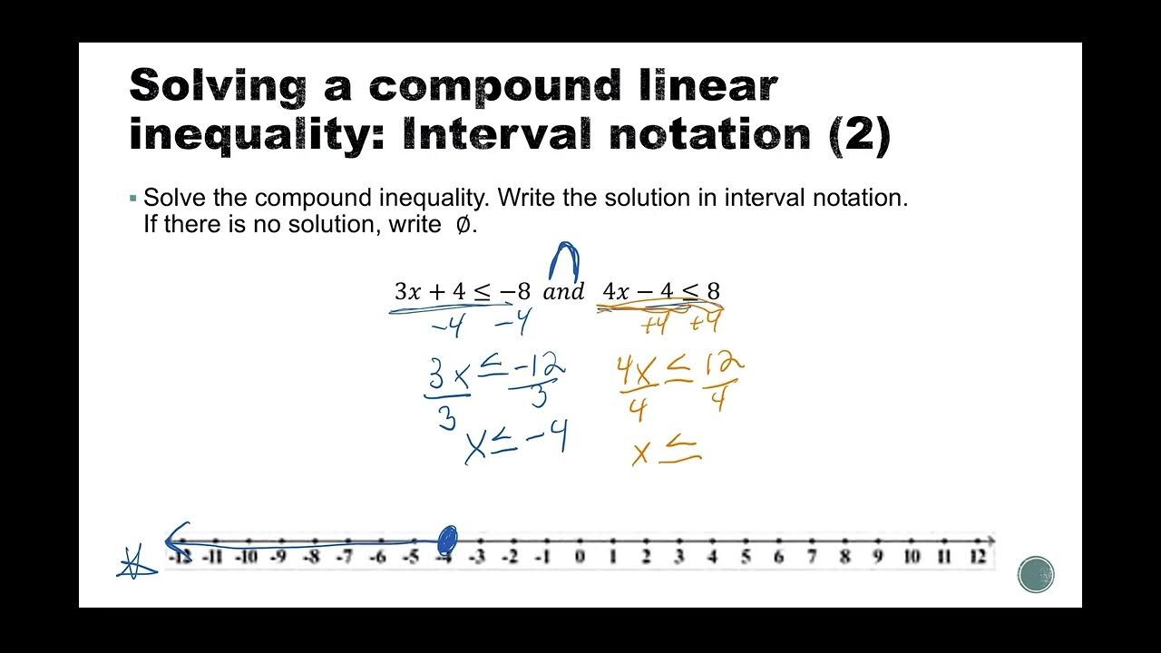 Solving a Compound Linear Inequality: Interval Notaion - YouTube