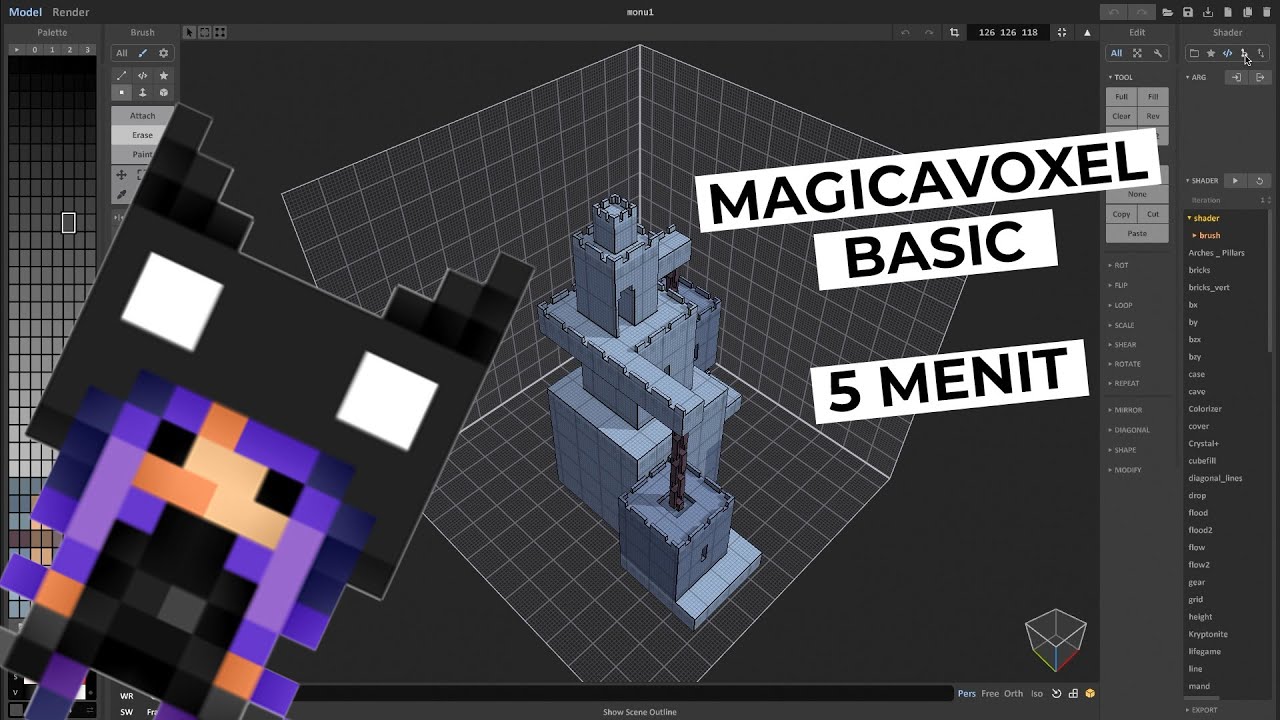 Magicavoxel Basic 5 menit - YouTube