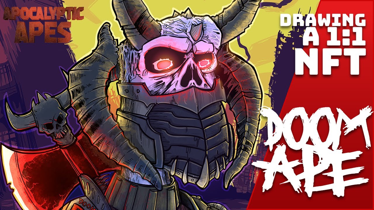 Drawing the 1-to-1 DOOM ape for the Apocalyptic Ape NFT collection ...