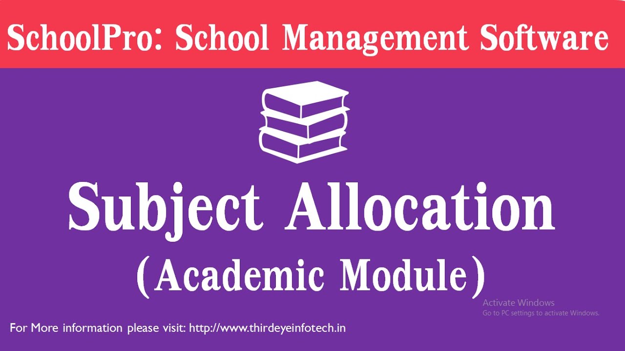 Student's Subject Allocation - Academic Module | Best School Management ...