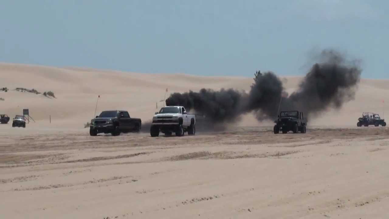 SILVER LAKE SAND DUNES Chevy 2500 SAS Diesel RACING - YouTube