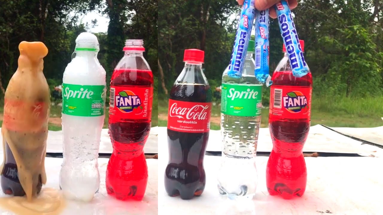 Cola coke & Mentos mint candy - YouTube