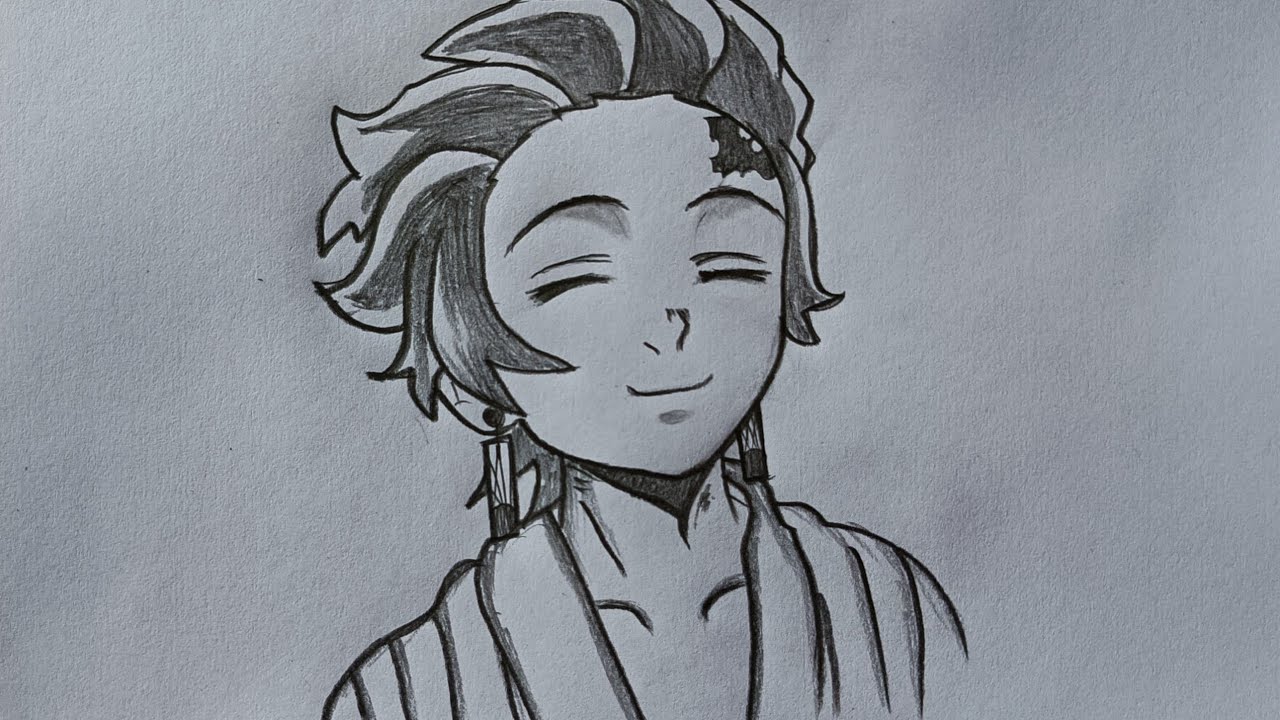 How to draw Tanjiro kamado | Anime drawing step by step | Easy anime ...