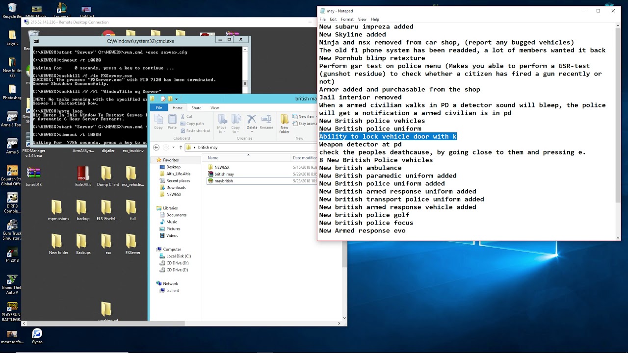 MY GTA RP ESX SERVER FILES MAY 2018 - YouTube